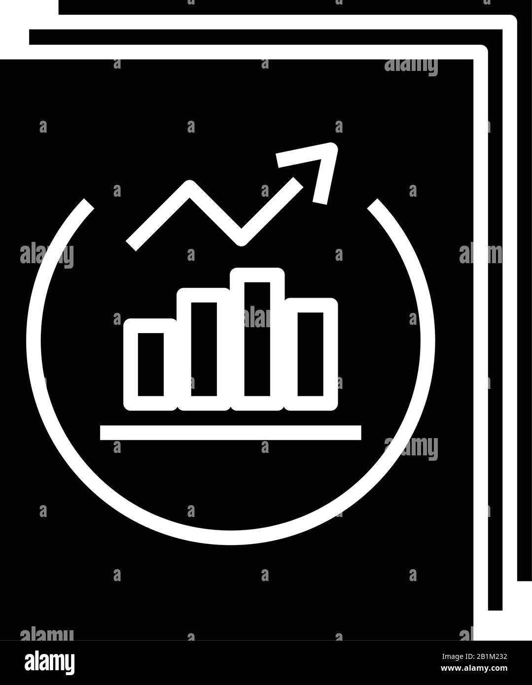 Chart reports black icon, concept illustration, vector flat symbol ...