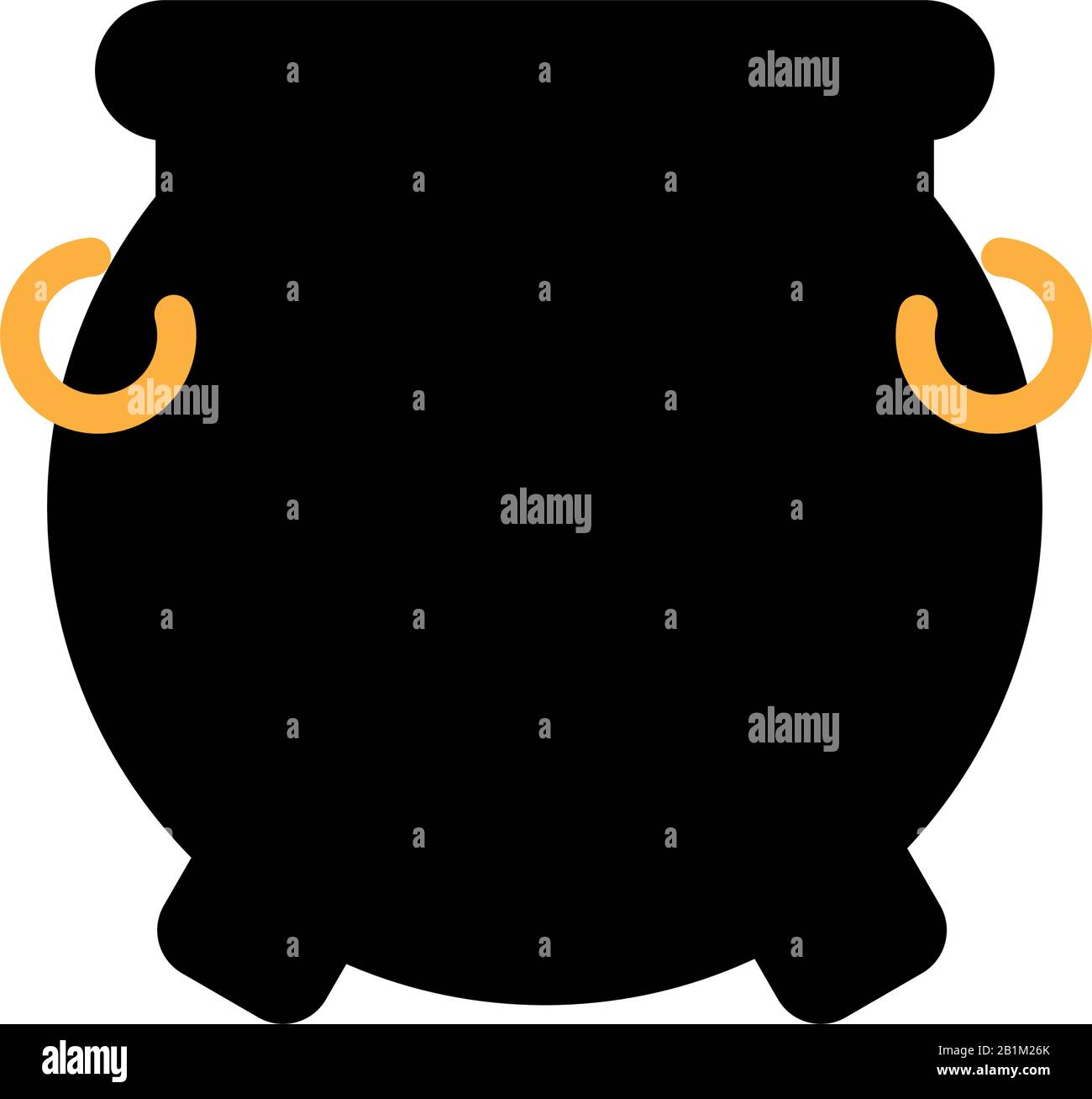 black iron cauldron, flat style icon vector illustration design Stock ...