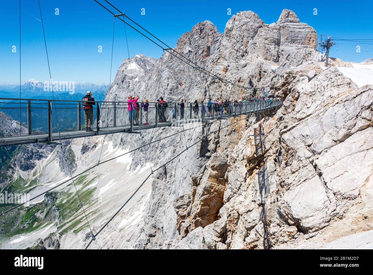 Ramsau am Dachstein, Austria – July 10, 2016. Suspension Bridge of ...