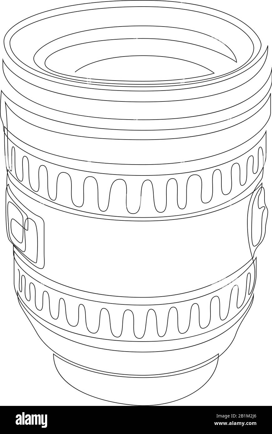 One single line drawing of slr or dslr lens. Photography equipment ...