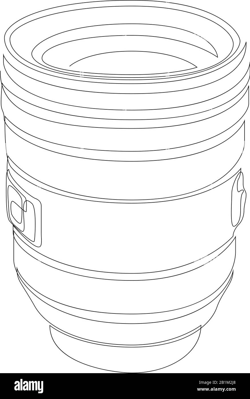 One single line drawing of slr or dslr lens. Photography equipment ...