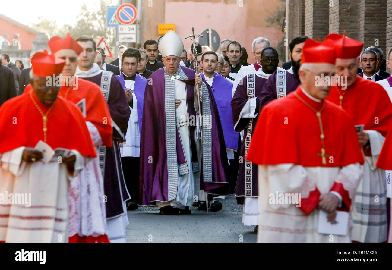 Rome, Italy. 26th Feb, 2020. Pope Francis takes part in the penitential ...