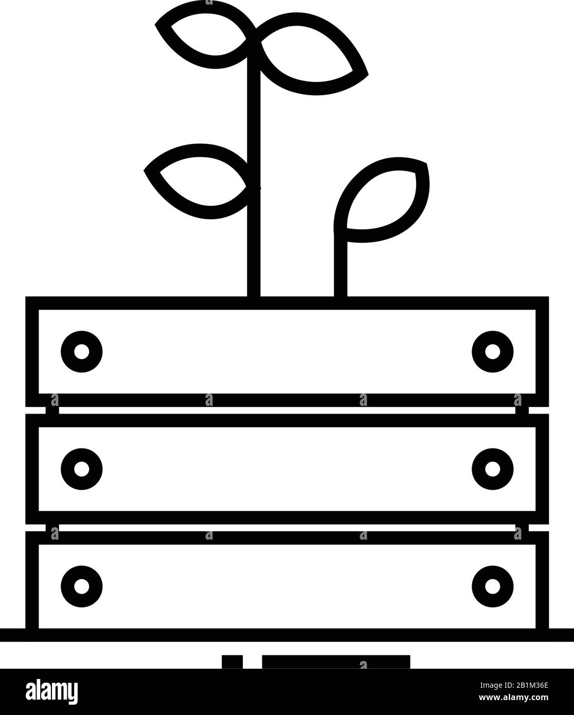 Growing plants line icon, concept sign, outline vector illustration ...