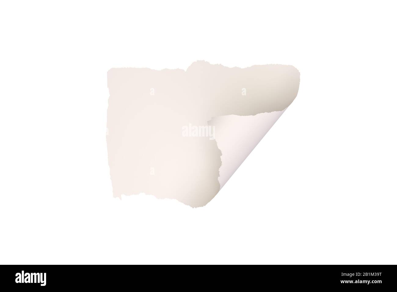 3d rendering of torn paper, isolated on white background Stock Photo ...