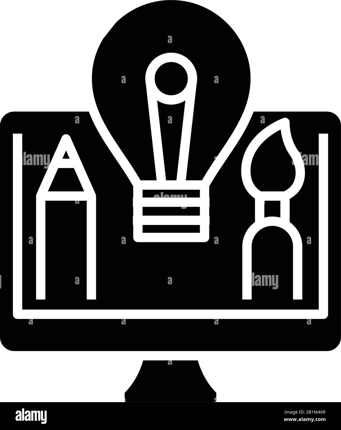 Bright work black icon, concept illustration, vector flat symbol, glyph ...