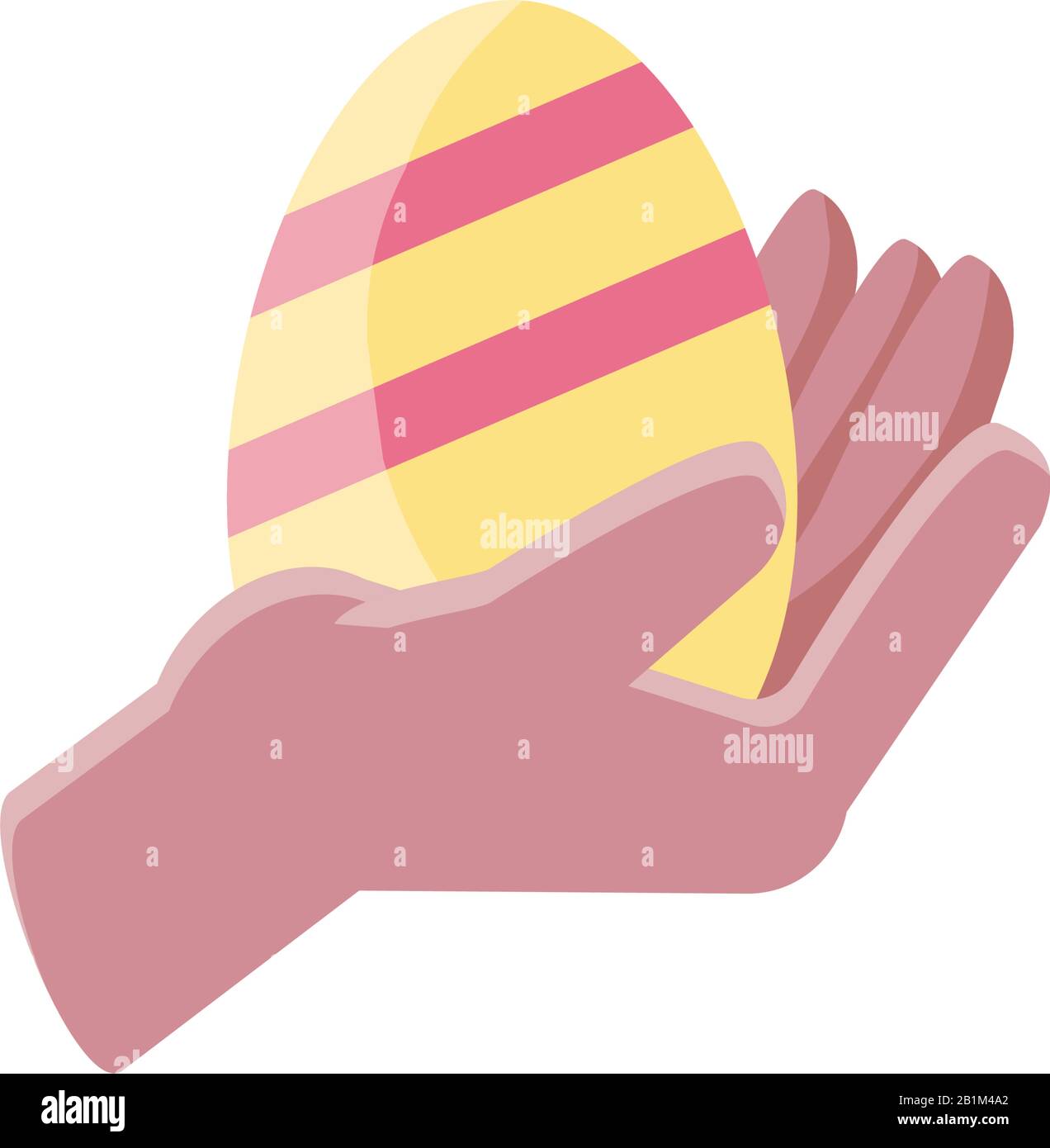 hand with easter egg icon over white background, colorful and flat ...