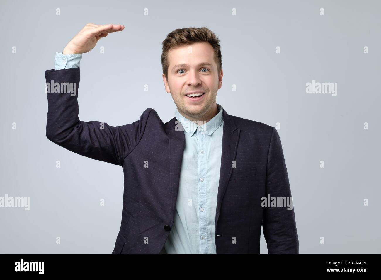 Level of sales has increased incredibly. Glad caucasian male office ...