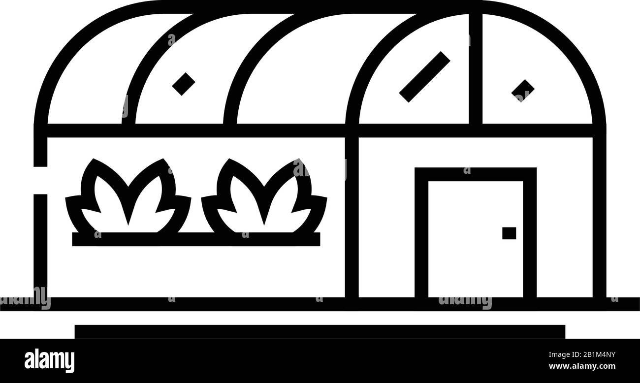 Greenhouses line icon, concept sign, outline vector illustration ...