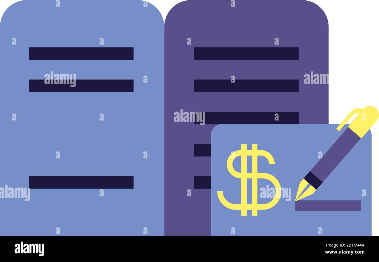 document and pen on white background vector illustration design Stock ...