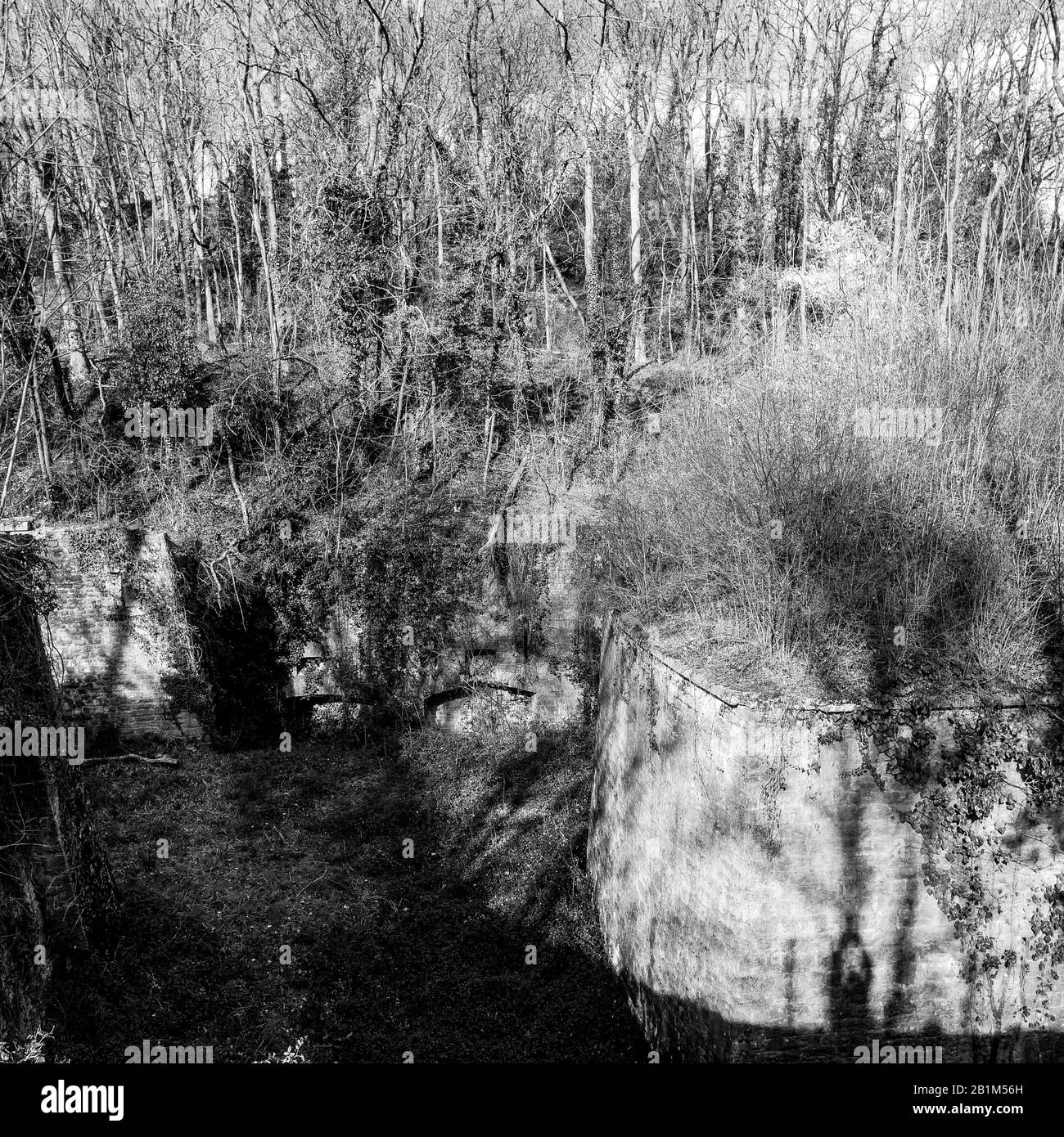 B&W view of Bron Fort, Bron, France Stock Photo - Alamy