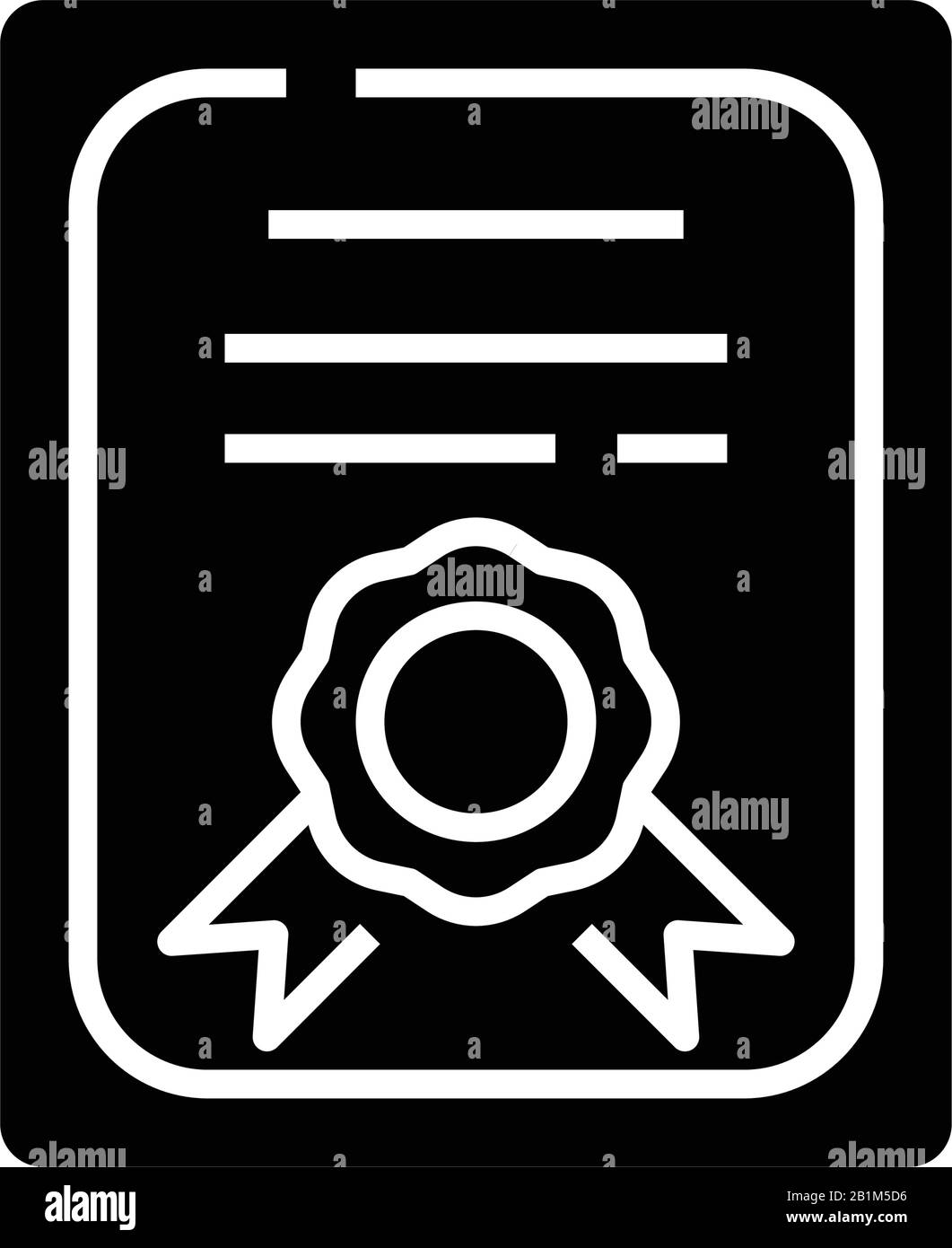 Certificated goods black icon, concept illustration, vector flat symbol ...