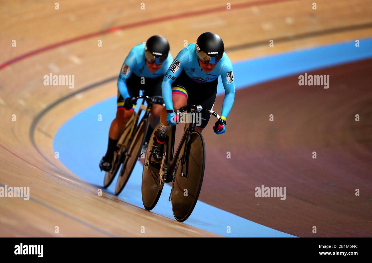 Colombia's Juliana Gaviria (right) and Martha Bayona in action in the ...
