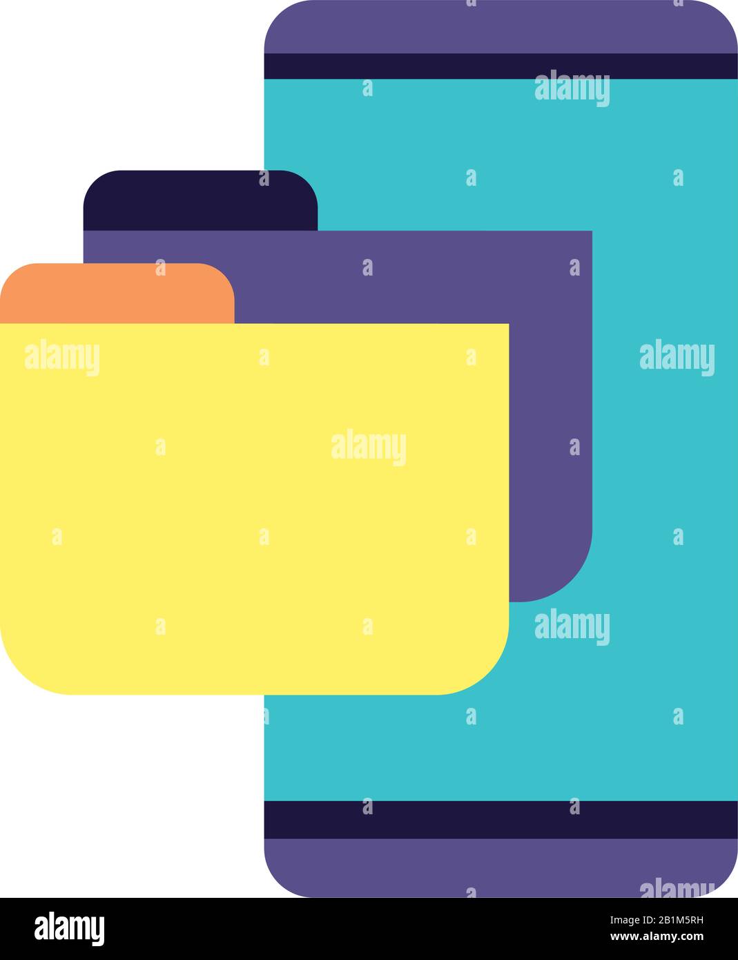 smartphone screen with folder in white background vector illustration ...