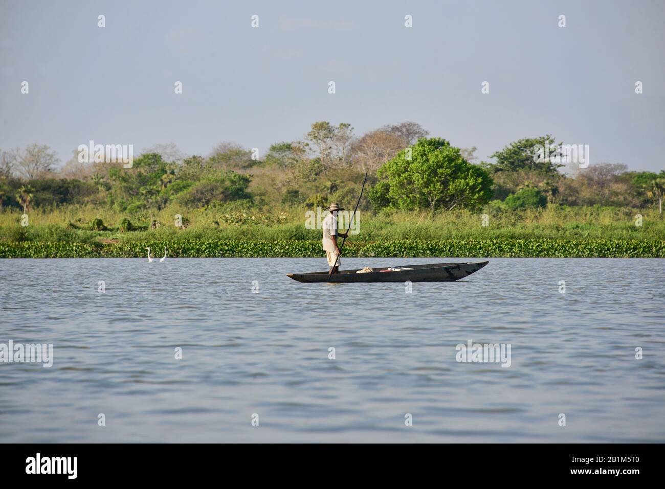 Fisherman on the Rio Magdalena, Santa Cruz de Mompox, Bolivar, Colombia ...