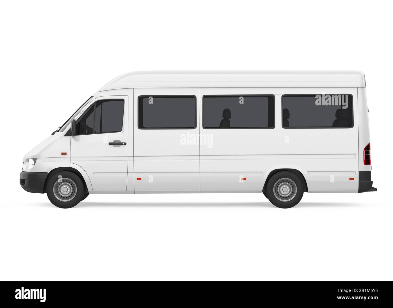 White Minibus Isolated Stock Photo - Alamy