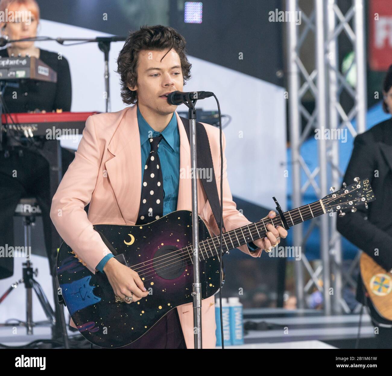 New York, NY - February 26, 2020: Singer Harry Styles performs on stage ...