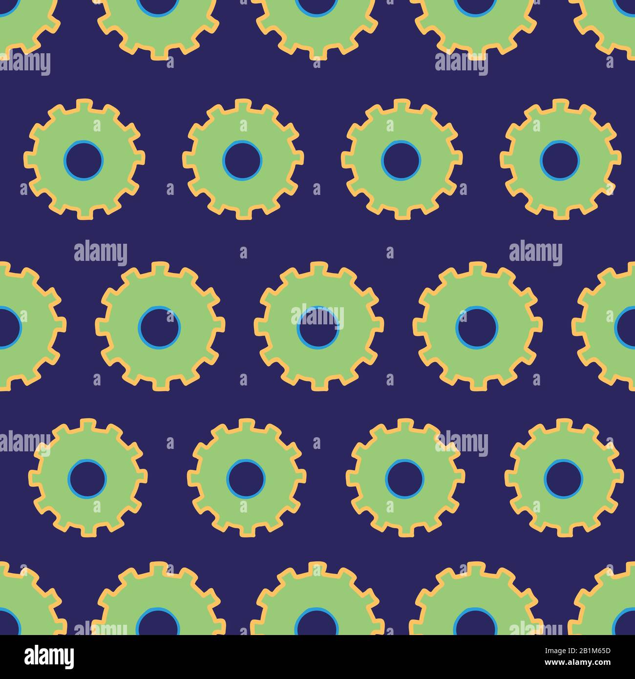 High Gear Cogs on bright green background vector repeat pattern surface design Stock Vector ...