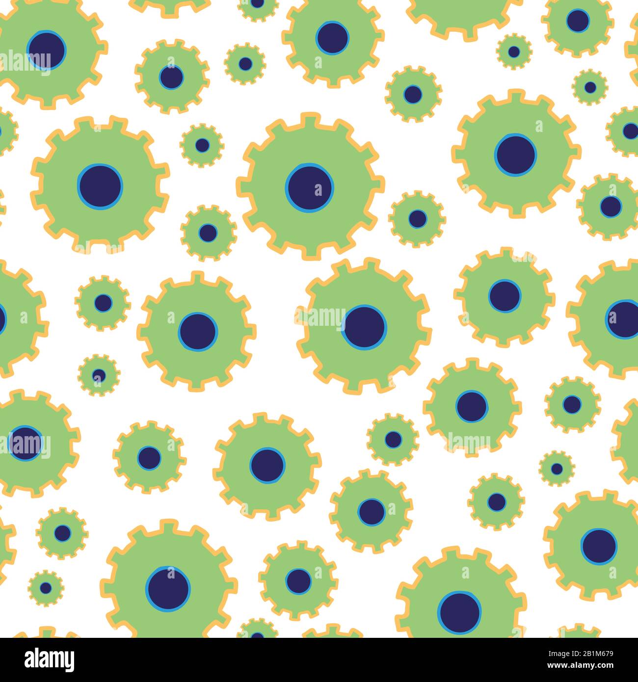 Cognitive thinking green cogs on a white background seamless vector ...