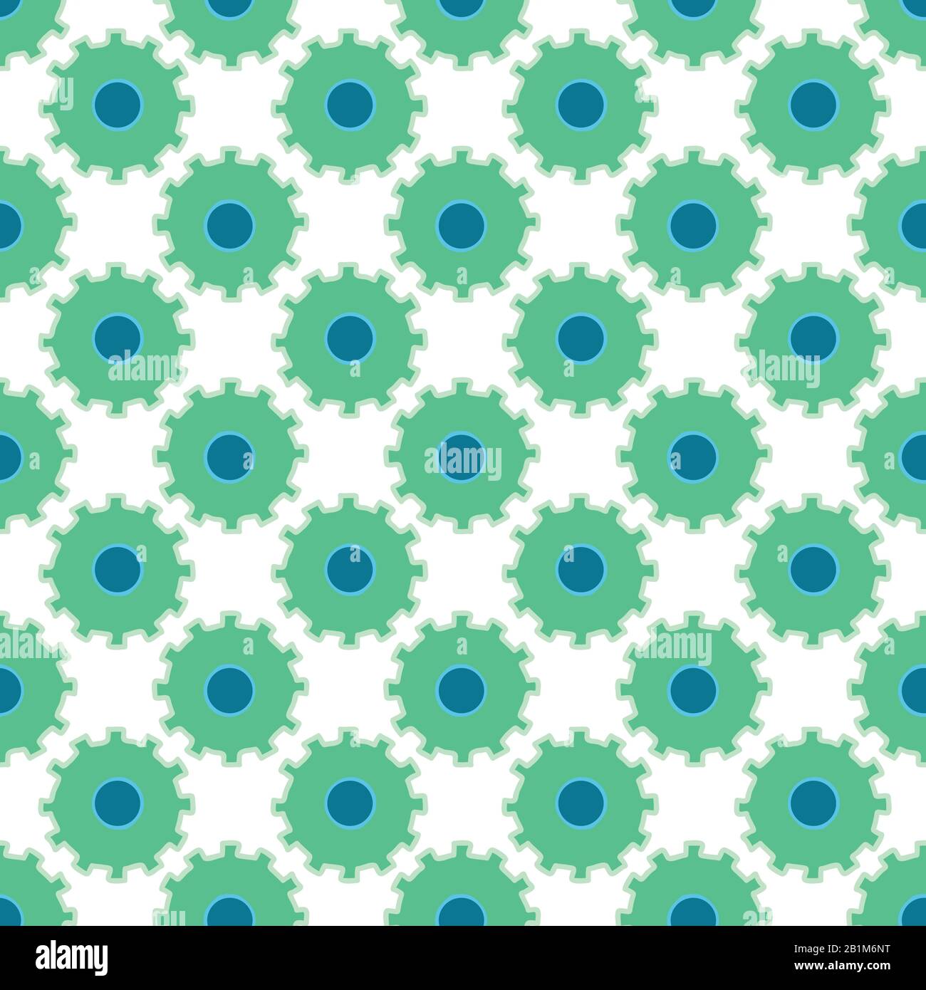 Undulating Green gears on white background vector repeat pattern ...