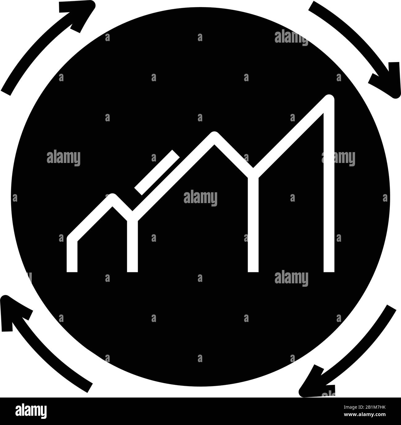 Chart data black icon, concept illustration, vector flat symbol, glyph ...