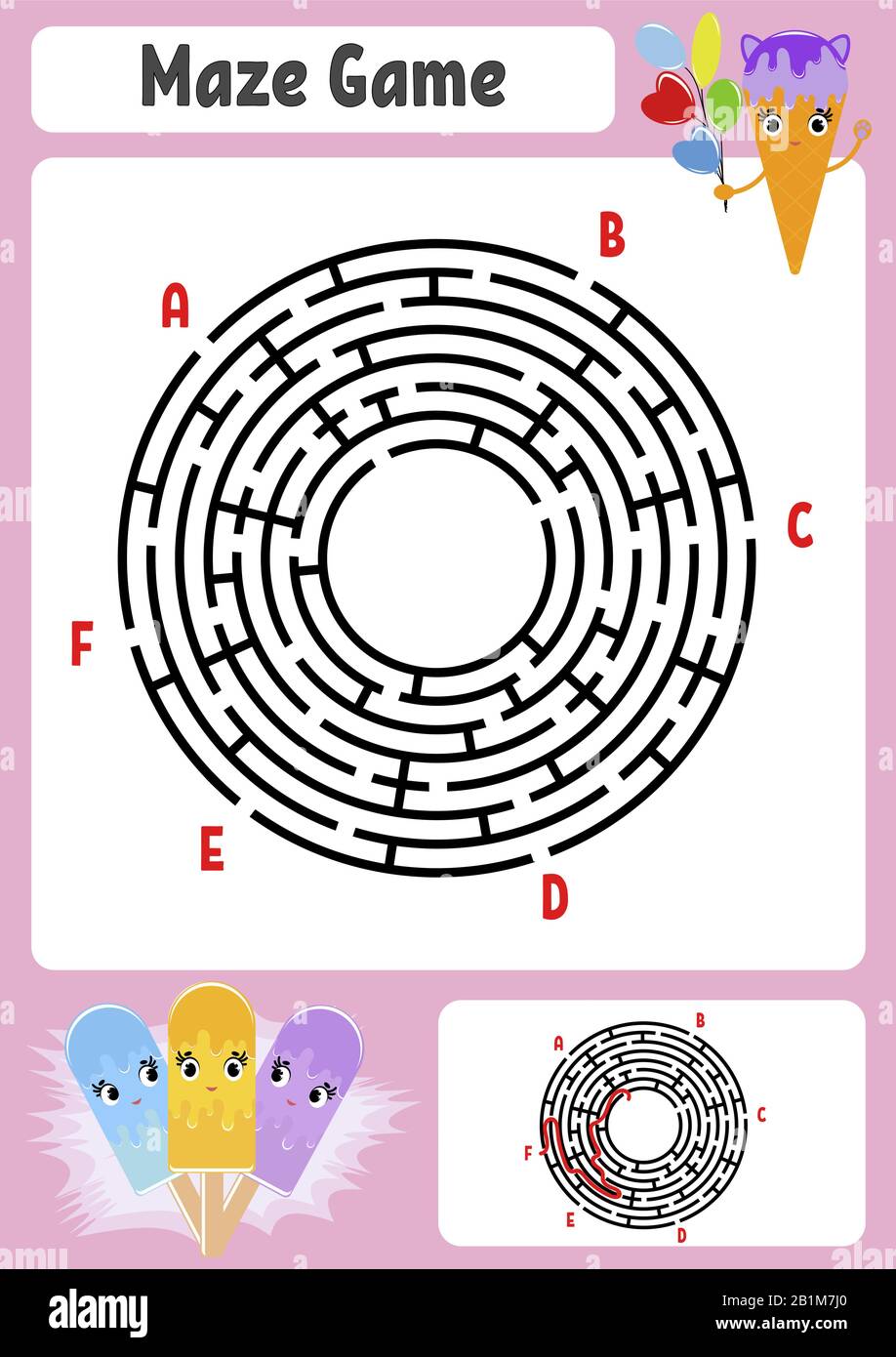 Ice cream maze Stock Vector Images - Alamy
