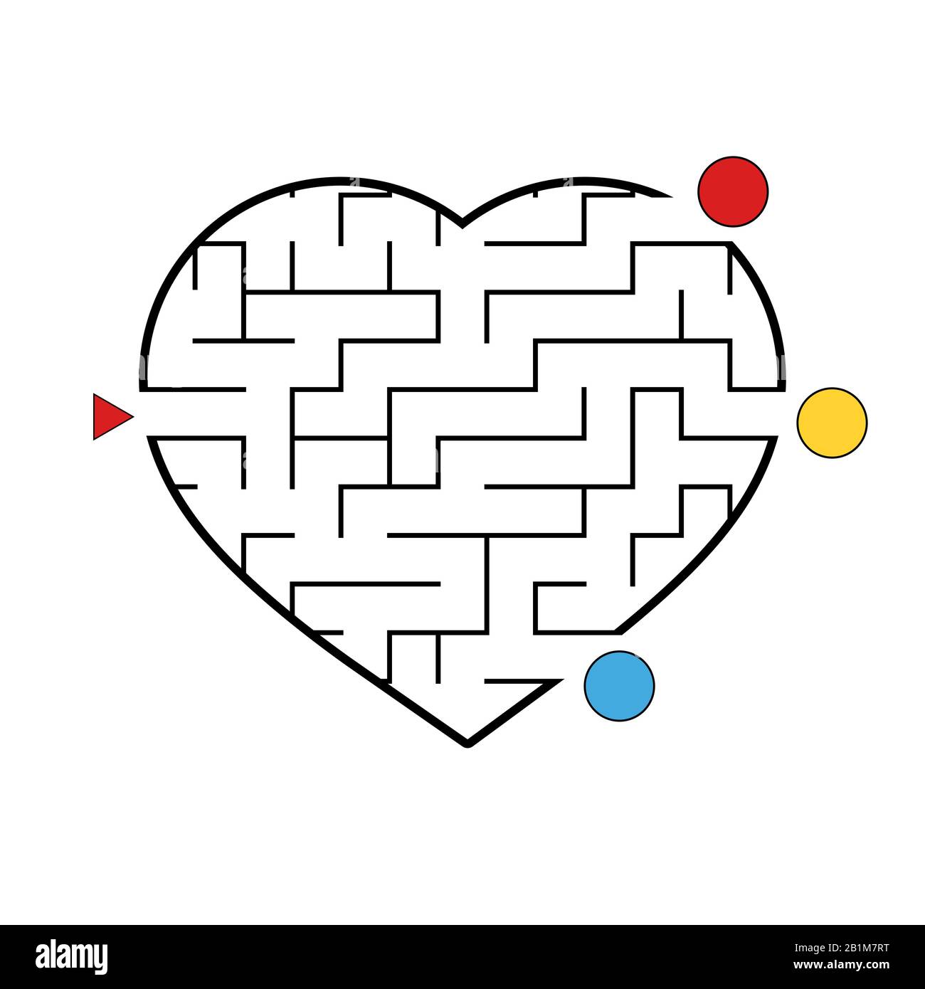 Labyrinth in the shape of a heart. Game for kids. Puzzle for children ...