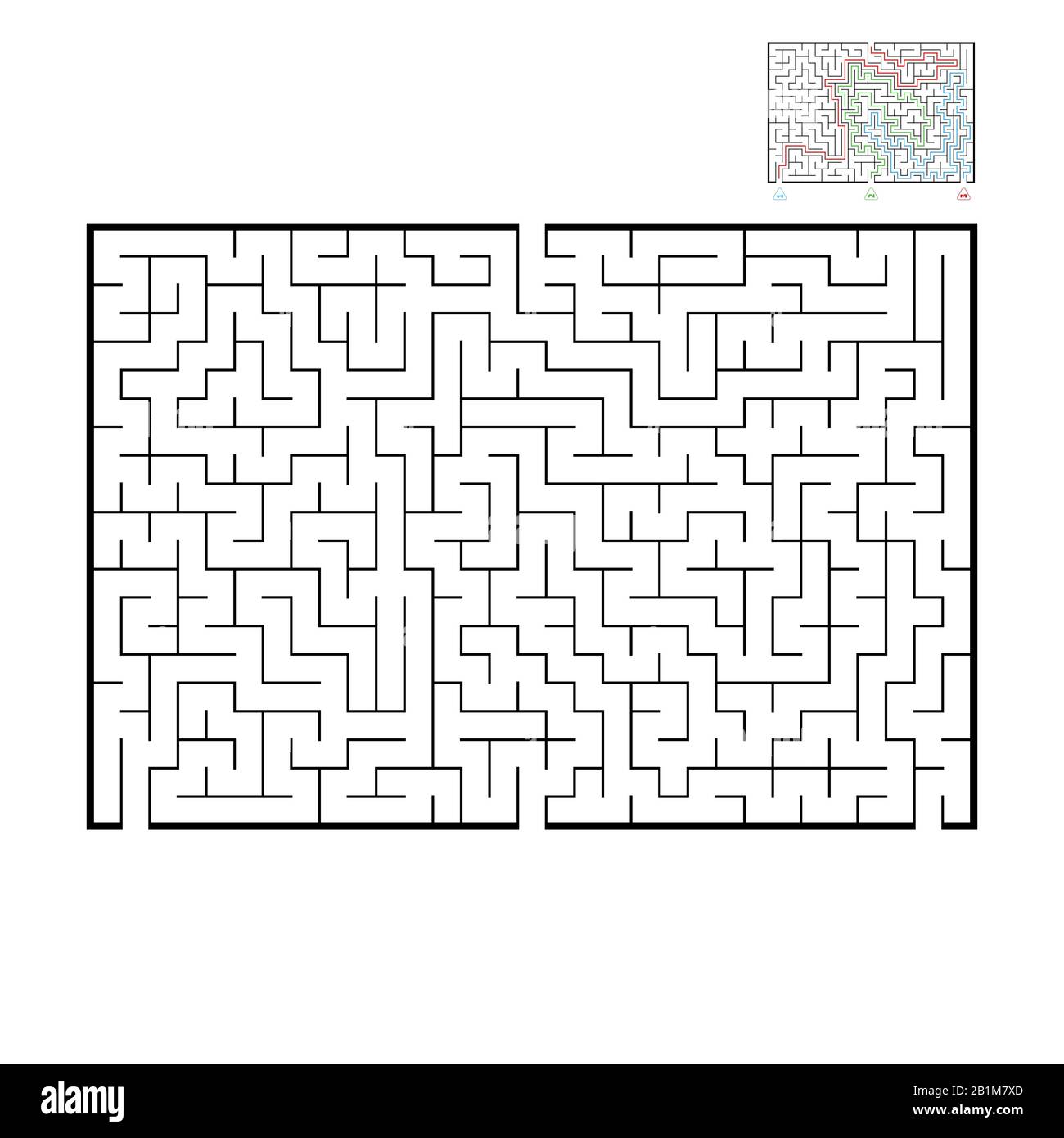 Abstract rectangular large maze. Game for kids and adults. Puzzle for ...