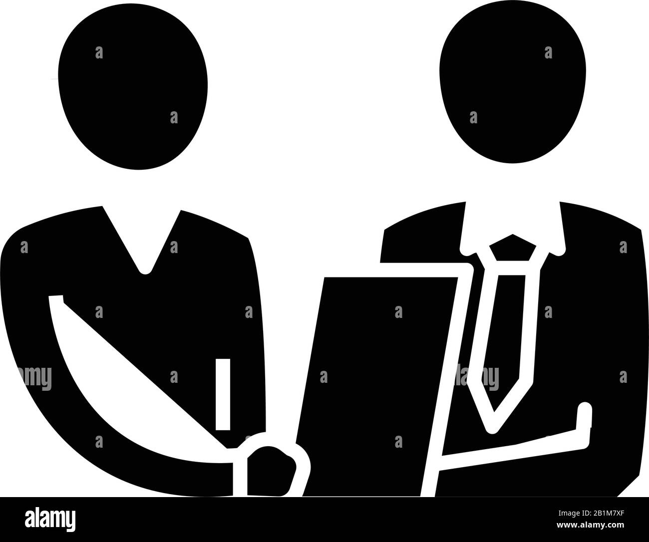 Business collaboration black icon, concept illustration, vector flat ...