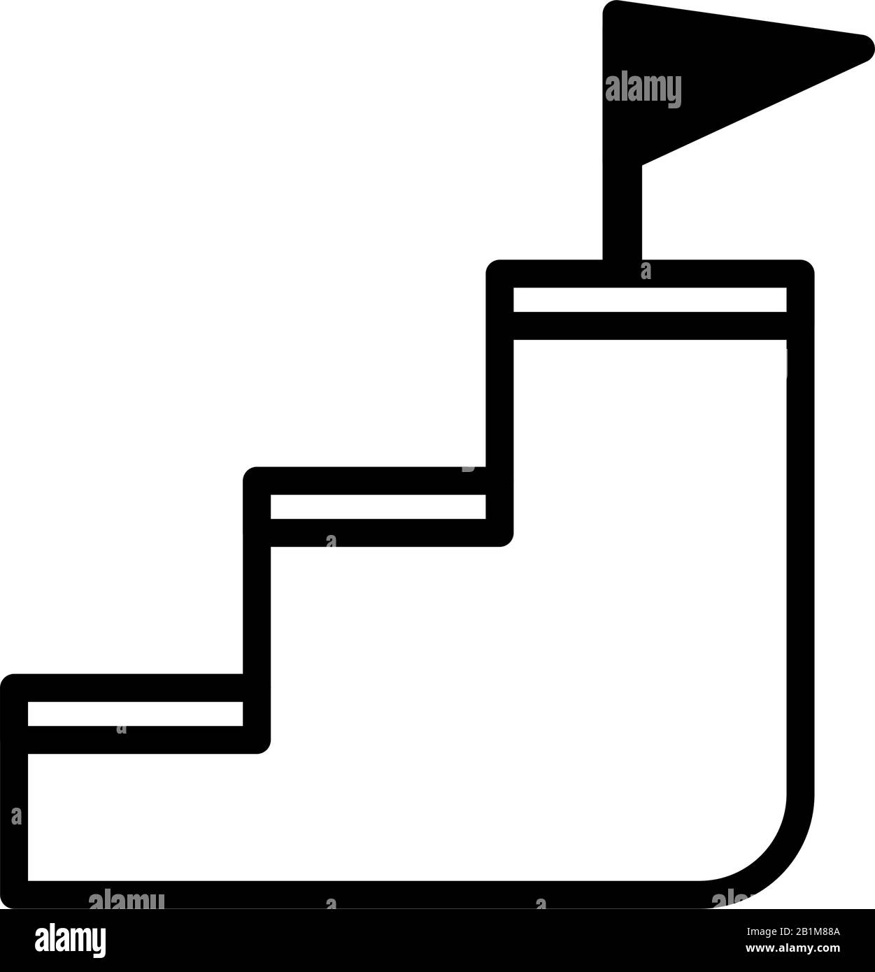 stairs with flag on top on white background vector illustration design ...