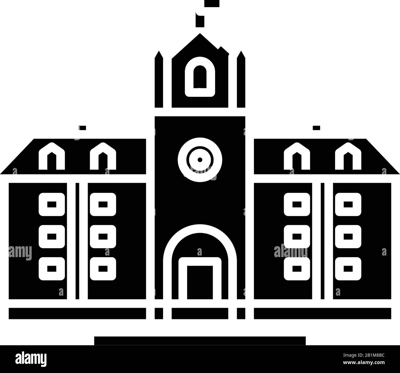 City school black icon, concept illustration, vector flat symbol, glyph ...