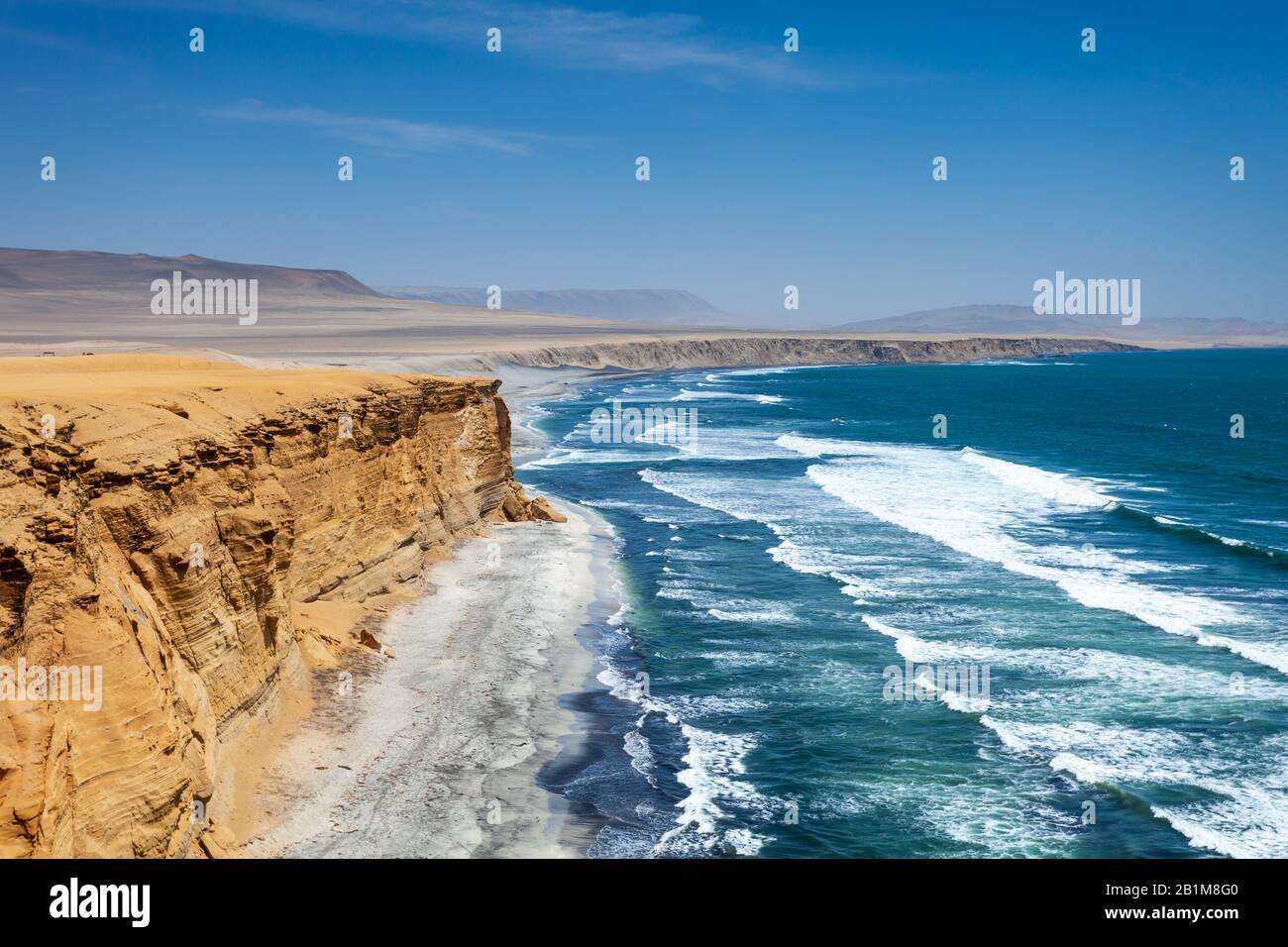 Cliff ocean view paracas peru, National Reserve, Pacific Ocean Stock ...