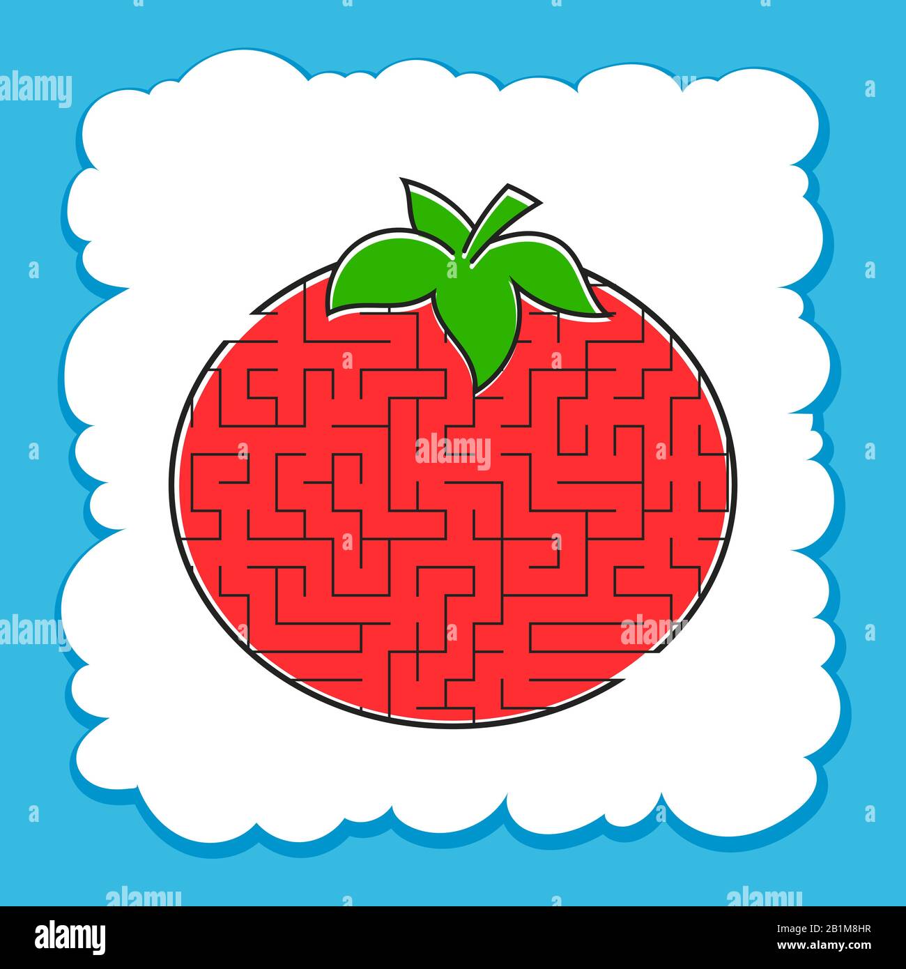 Maze Tomato. Game for kids. Puzzle for children. Cartoon style ...