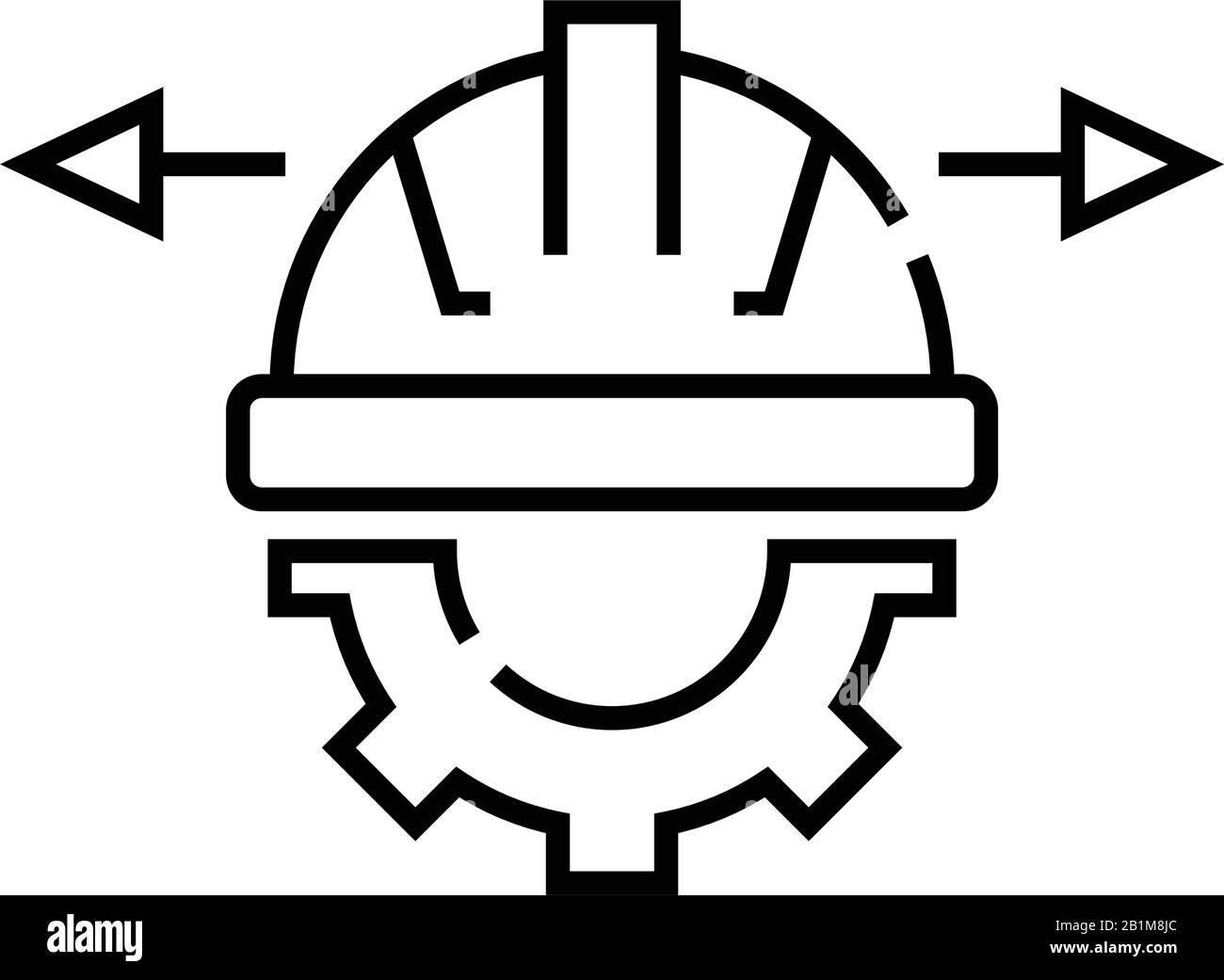 Industry master line icon, concept sign, outline vector illustration ...