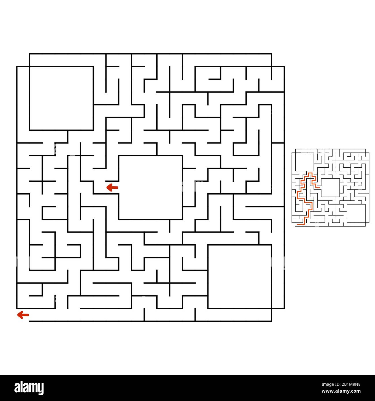 Abstract square maze. Game for kids. Puzzle for children. Labyrinth conundrum. Flat vector ...