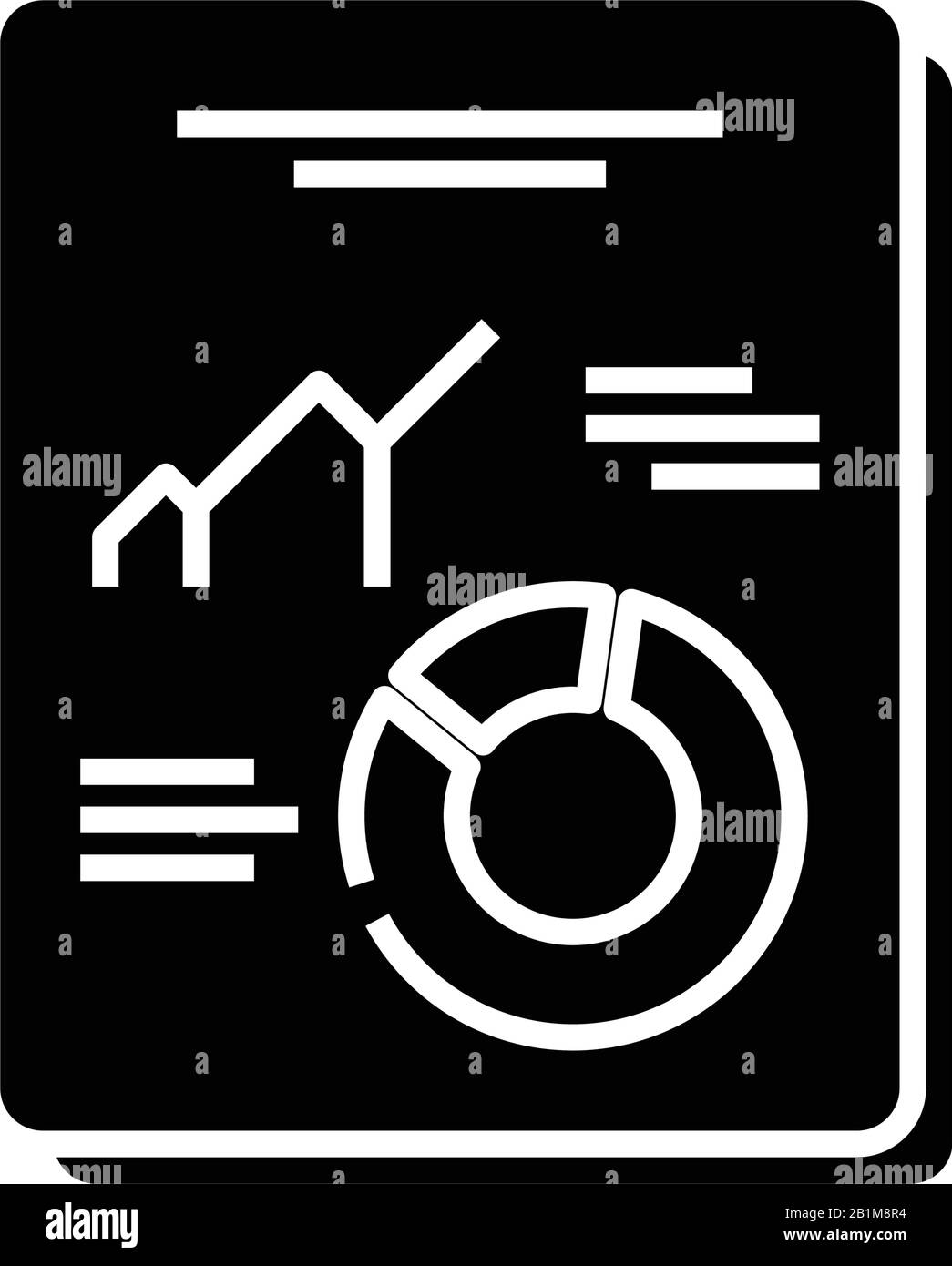 Charts black icon, concept illustration, vector flat symbol, glyph sign ...