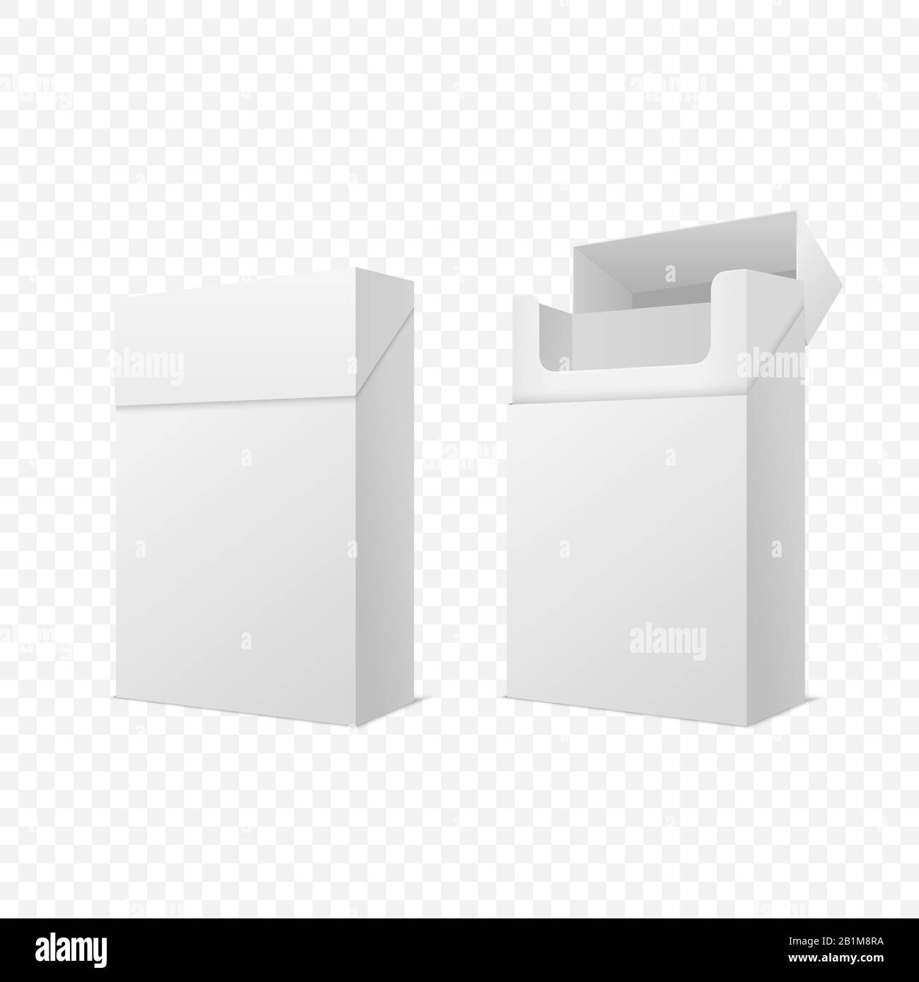Vector 3d Realistic Closed and Opened Clear Blank Empty Cigarette Pack ...