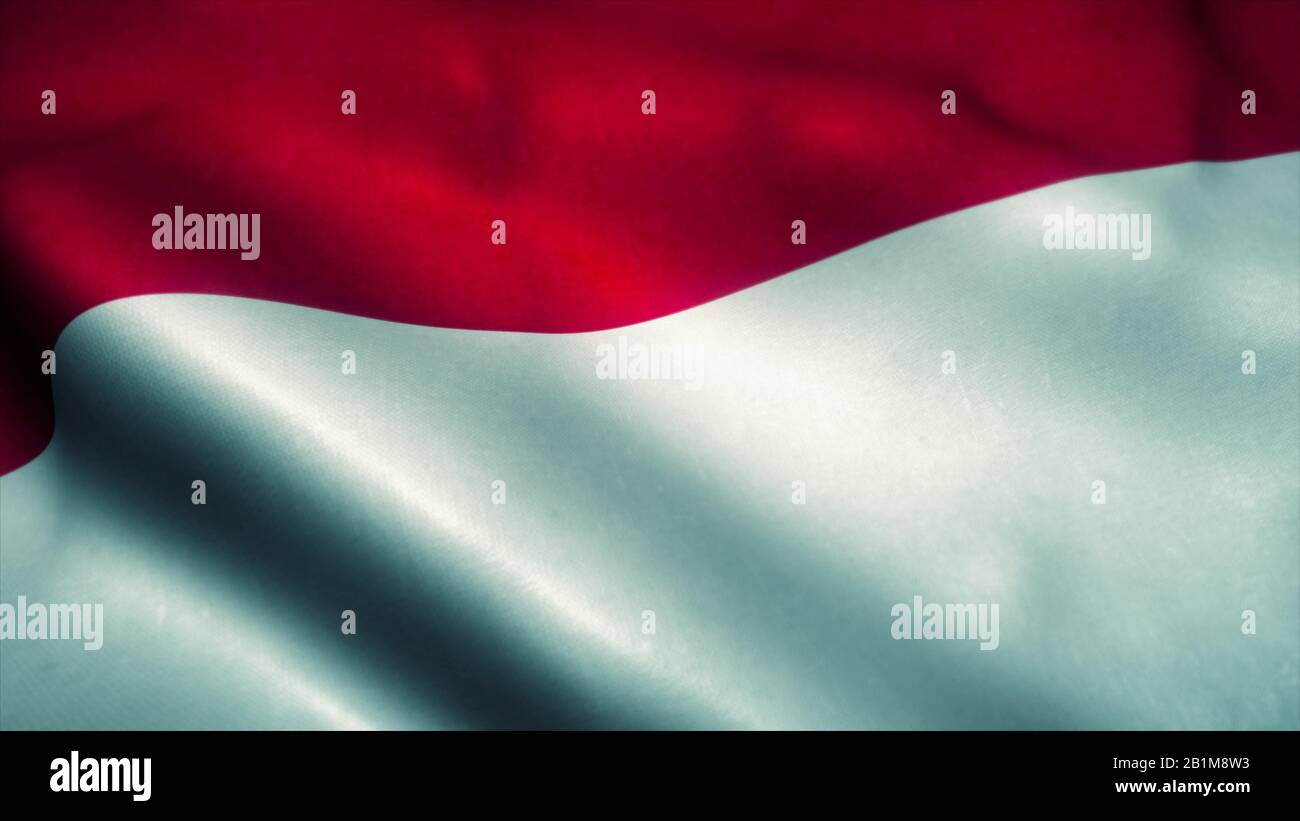 Monaco flag waving in the wind. National flag of Monaco. Sign of Monaco ...