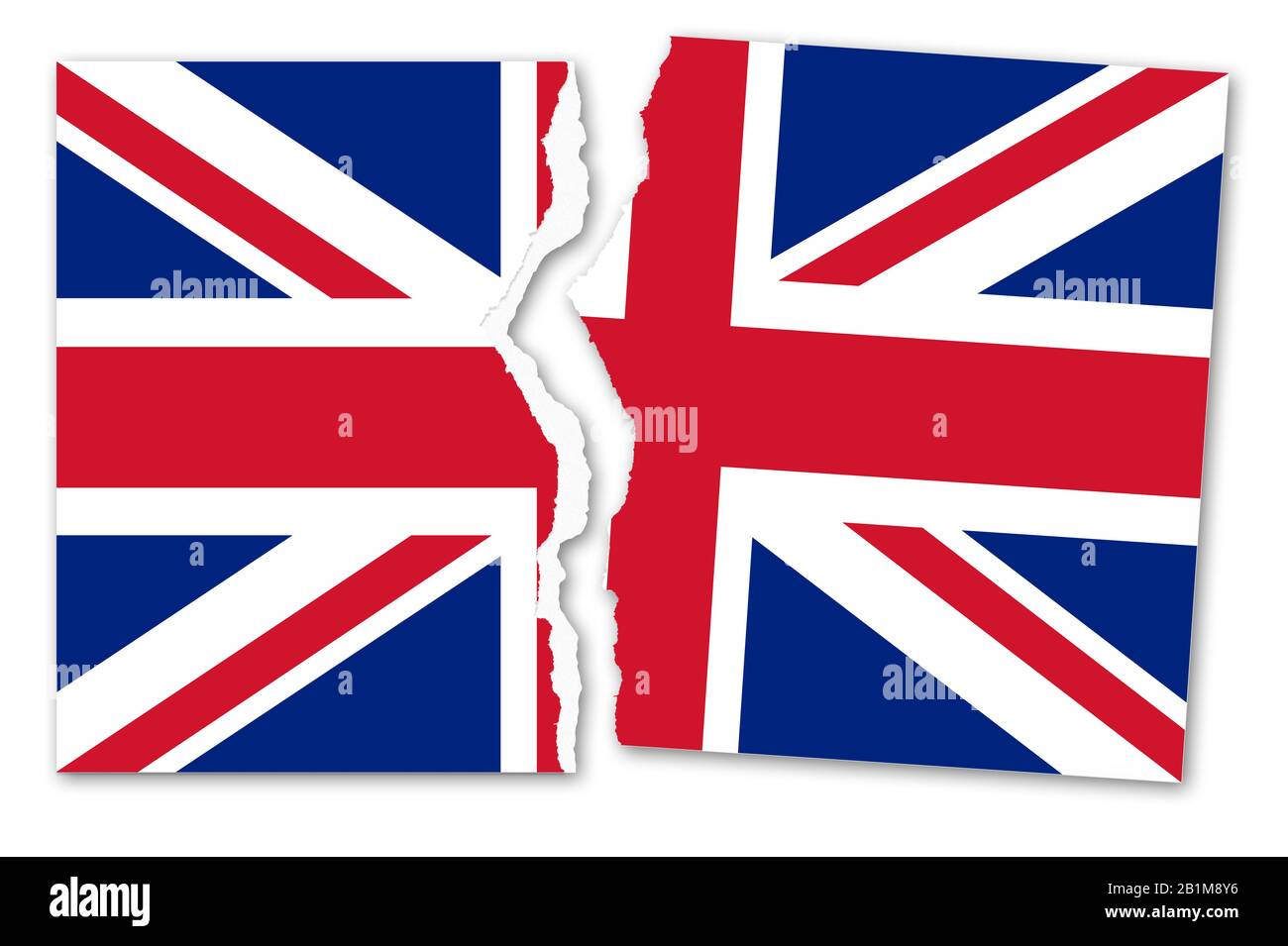Ripped photo of a british flag - concept image Stock Photo - Alamy