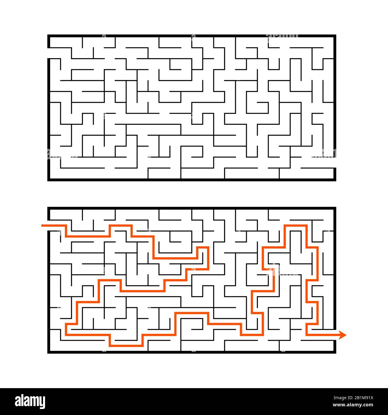 Abstract rectangular maze. Game for kids. Puzzle for children ...