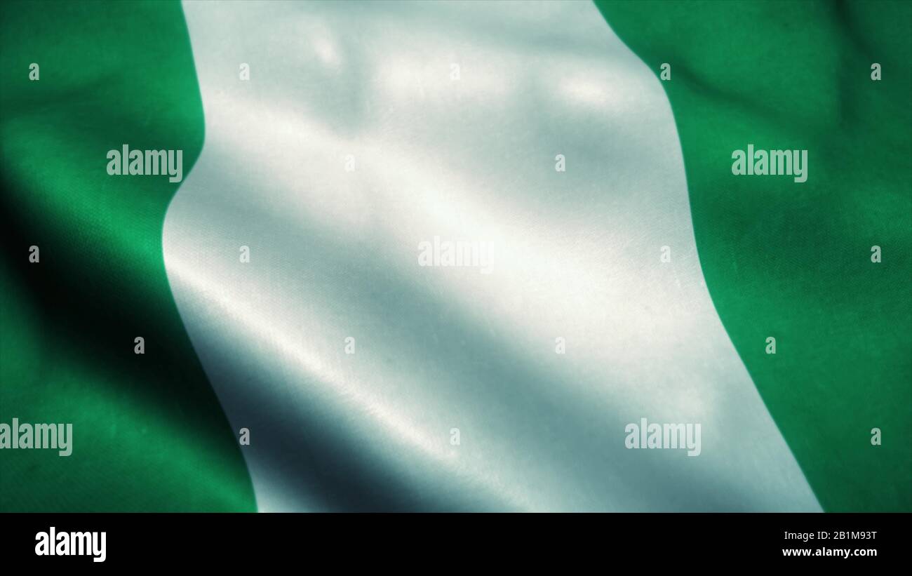 Nigeria flag waving in the wind. National flag of Nigeria. Sign of ...