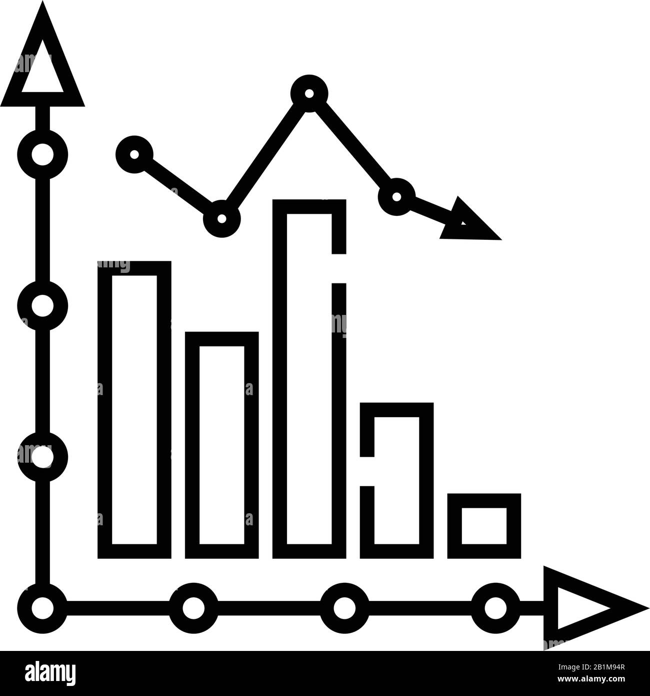 Infographic data line icon, concept sign, outline vector illustration ...