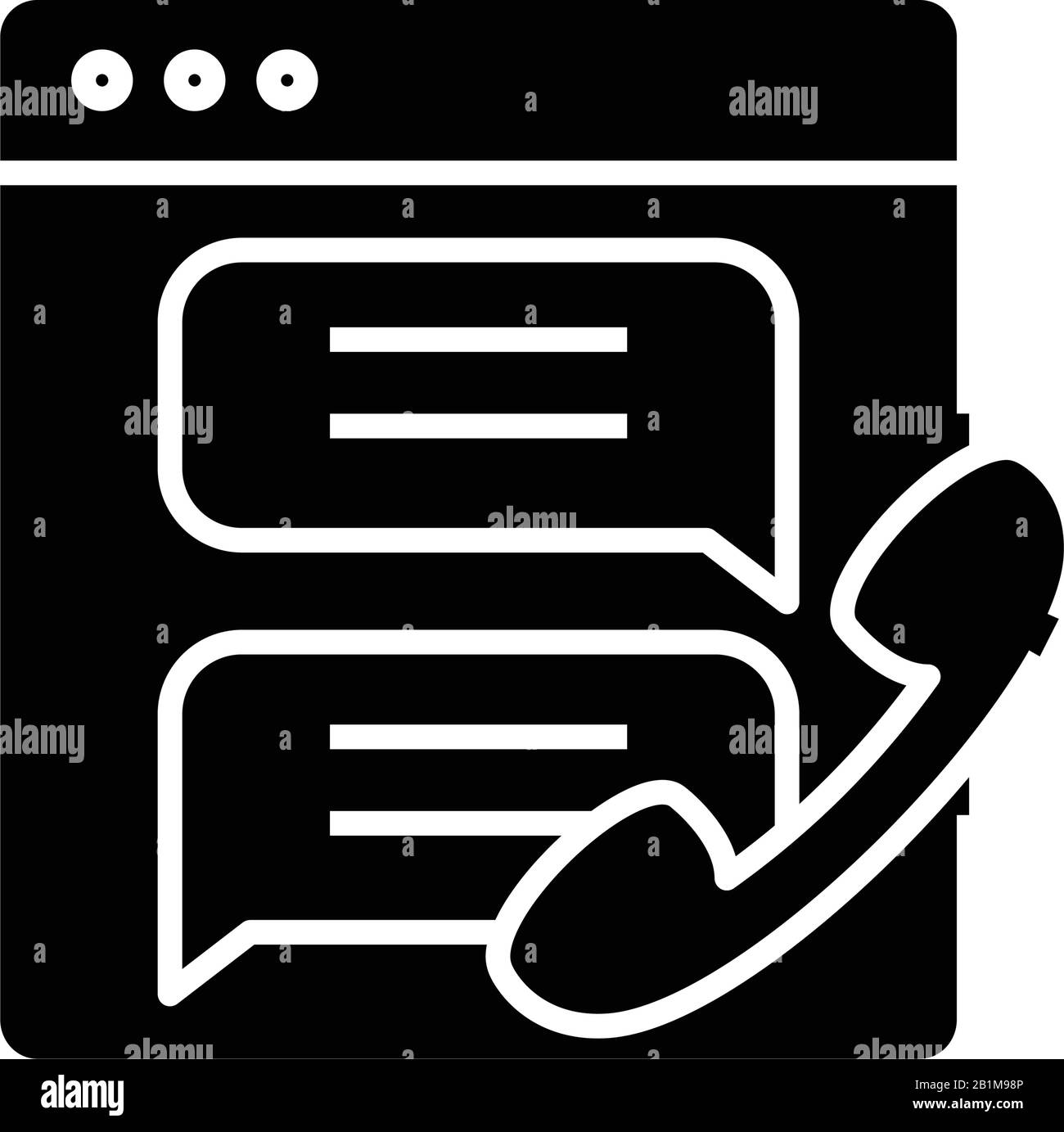Chating black icon, concept illustration, vector flat symbol, glyph ...
