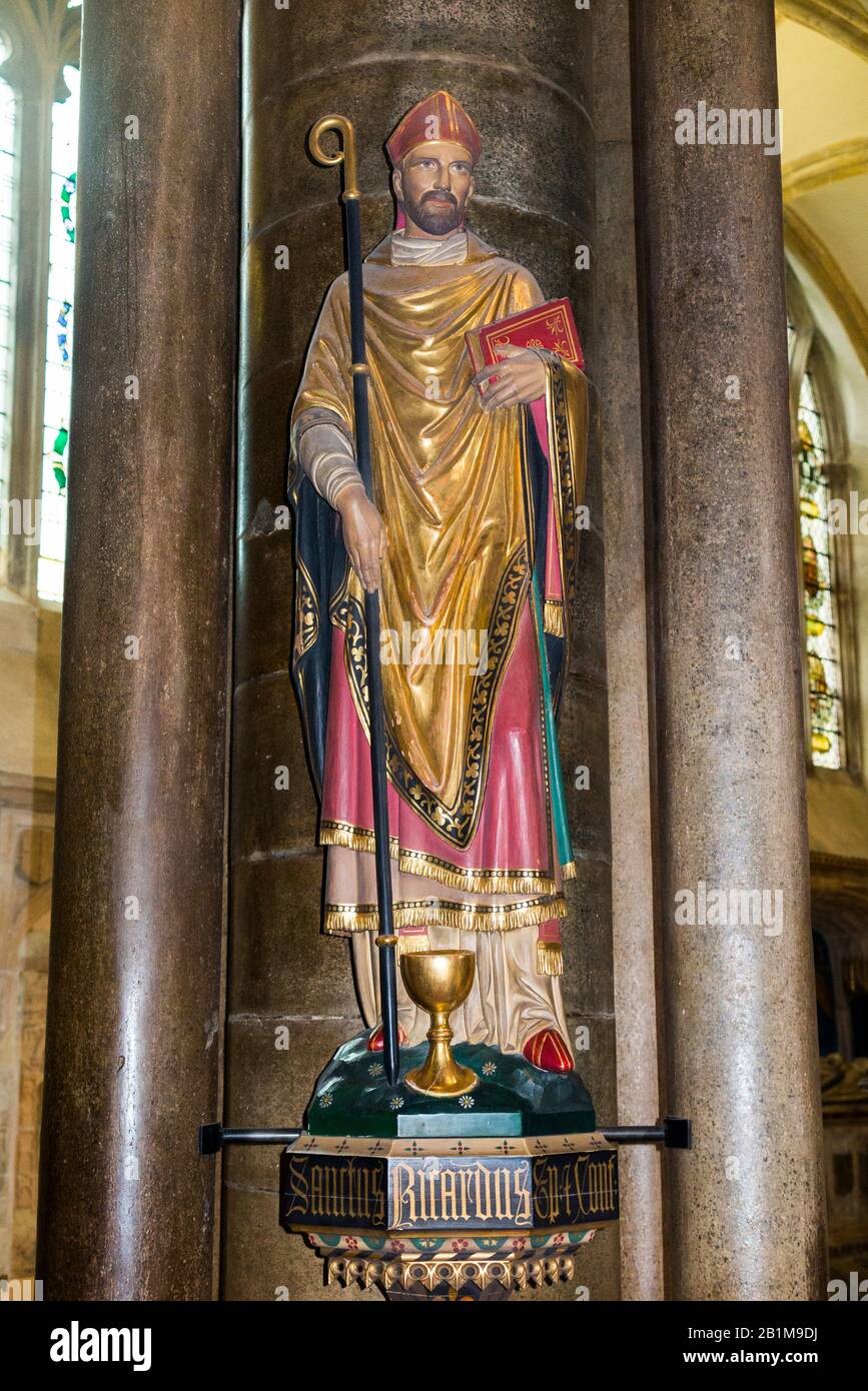 Statue of Saint Richard on display in Chichester Cathedral. The statue ...