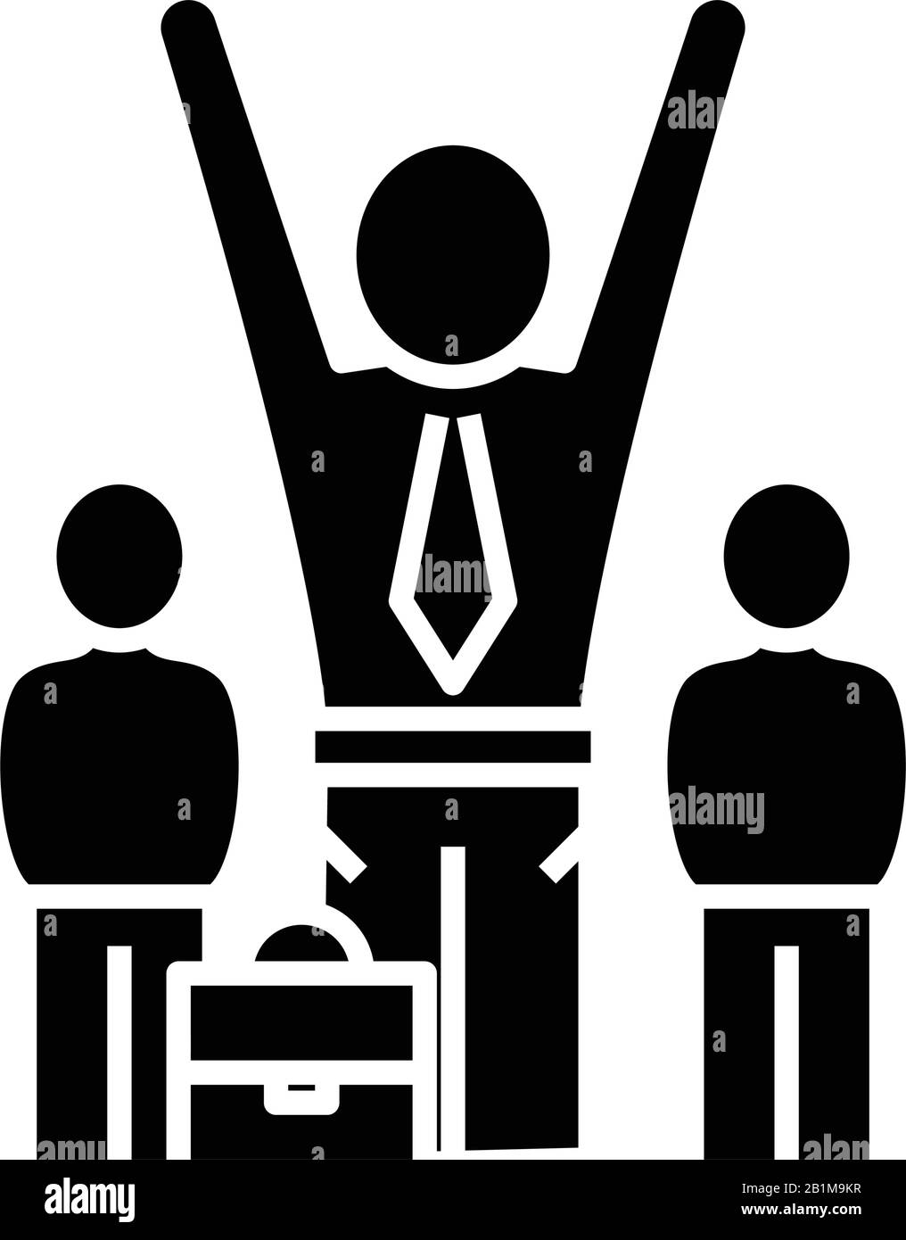 Business team black icon, concept illustration, vector flat symbol ...