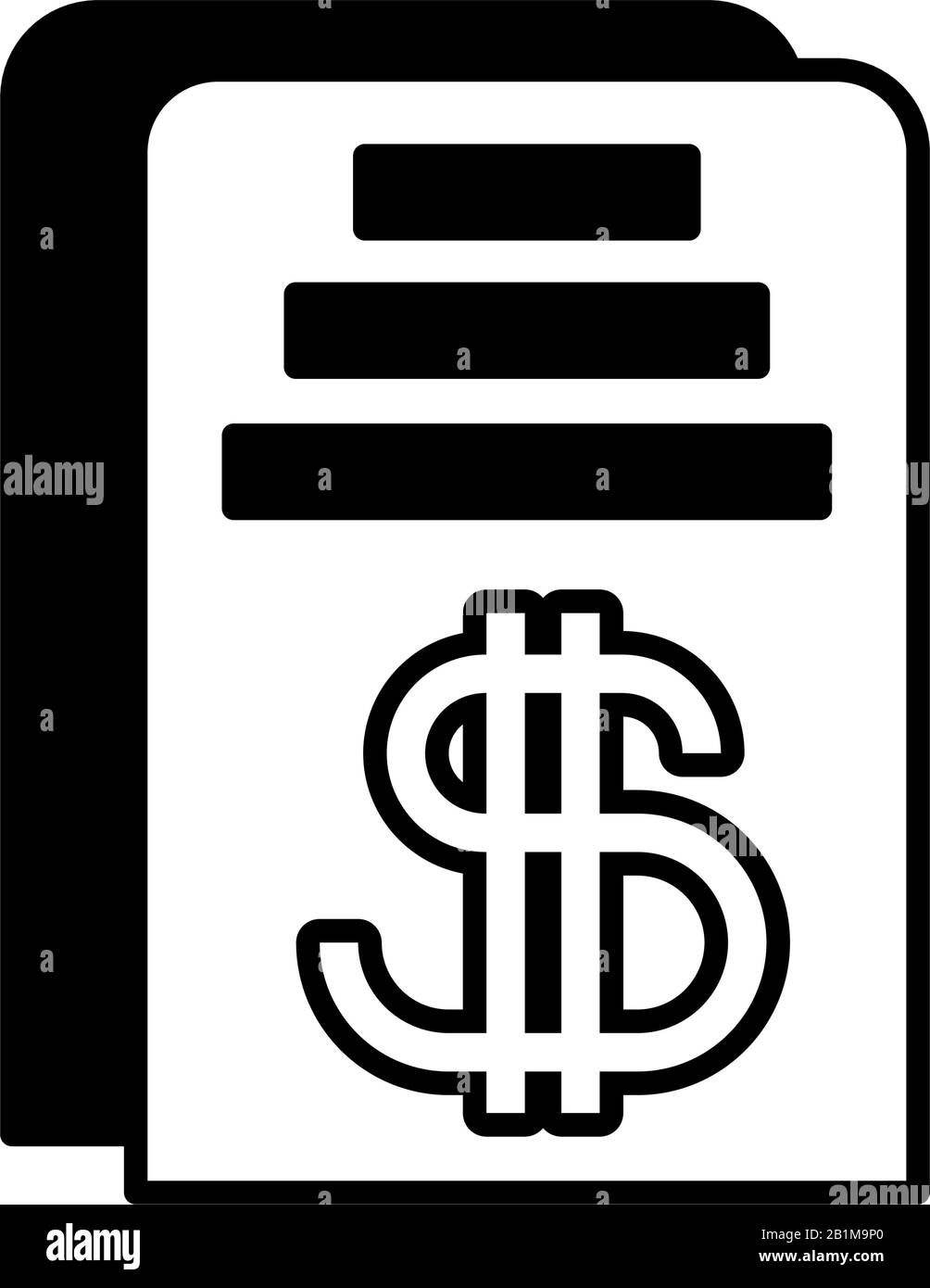 sheet of paper with symbol dollar on white background vector ...