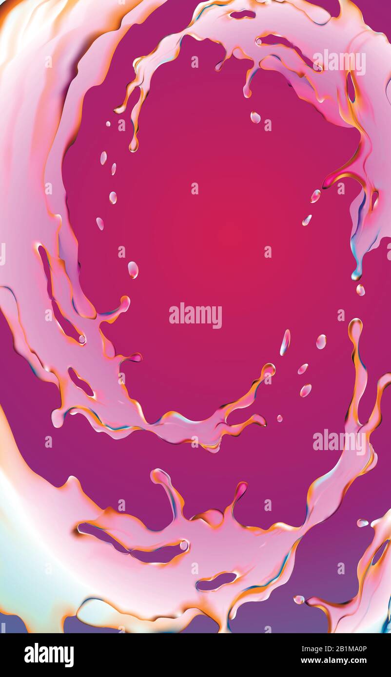 Illustration of a background with water splashes. The circulation of ...