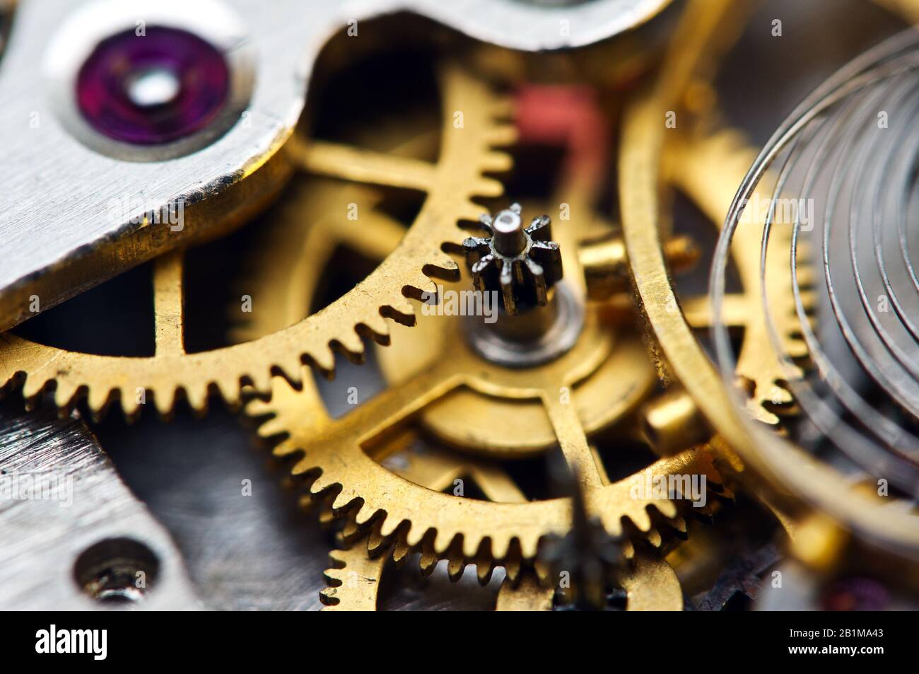 Cog wheels. Yellow gears, clockwork. The concept of time, teamwork ...