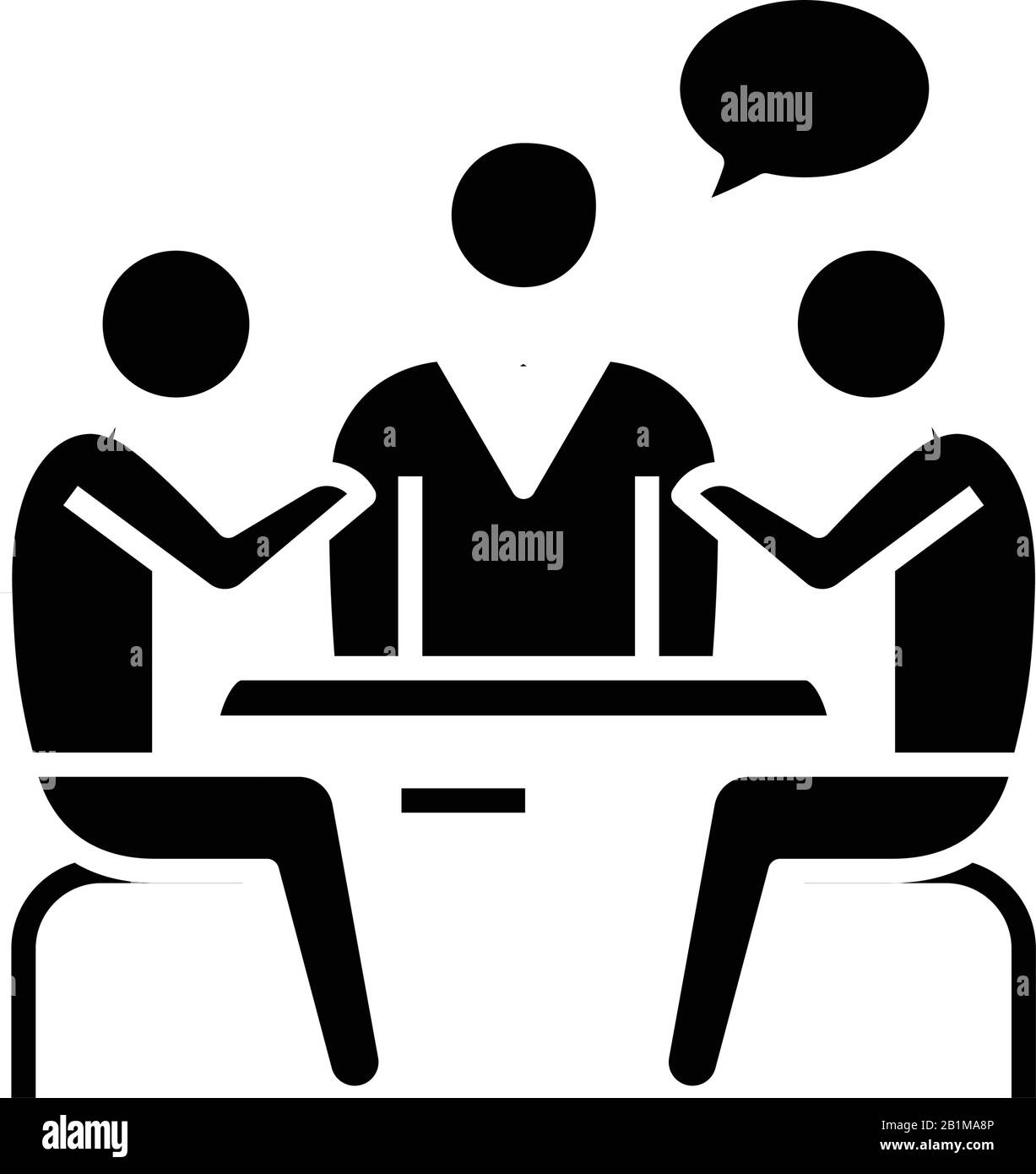 Business talks black icon, concept illustration, vector flat symbol ...