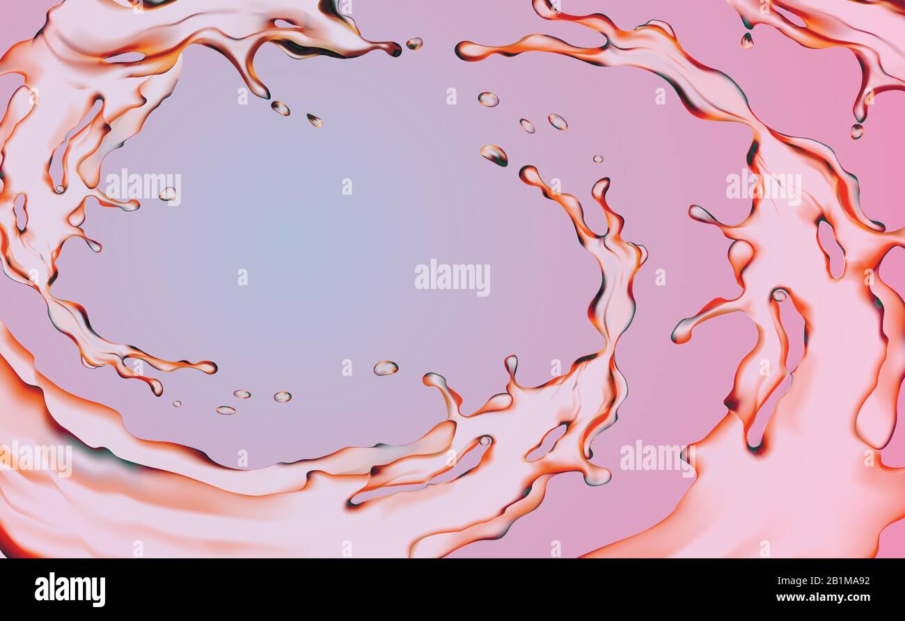 Illustration of a background with water splashes. The circulation of ...