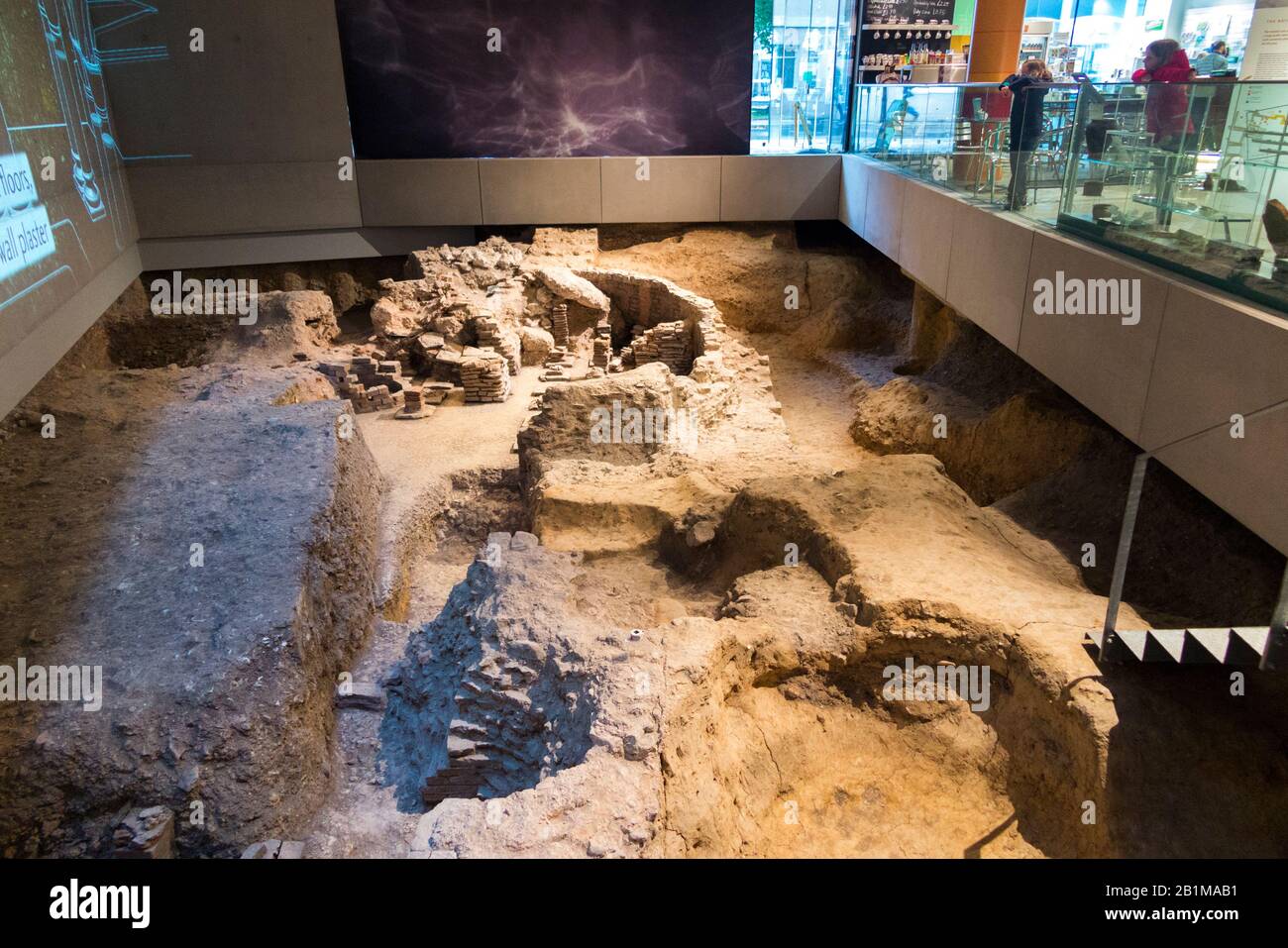 Roman archaeological remains at the base of the Novium Museum; the ...